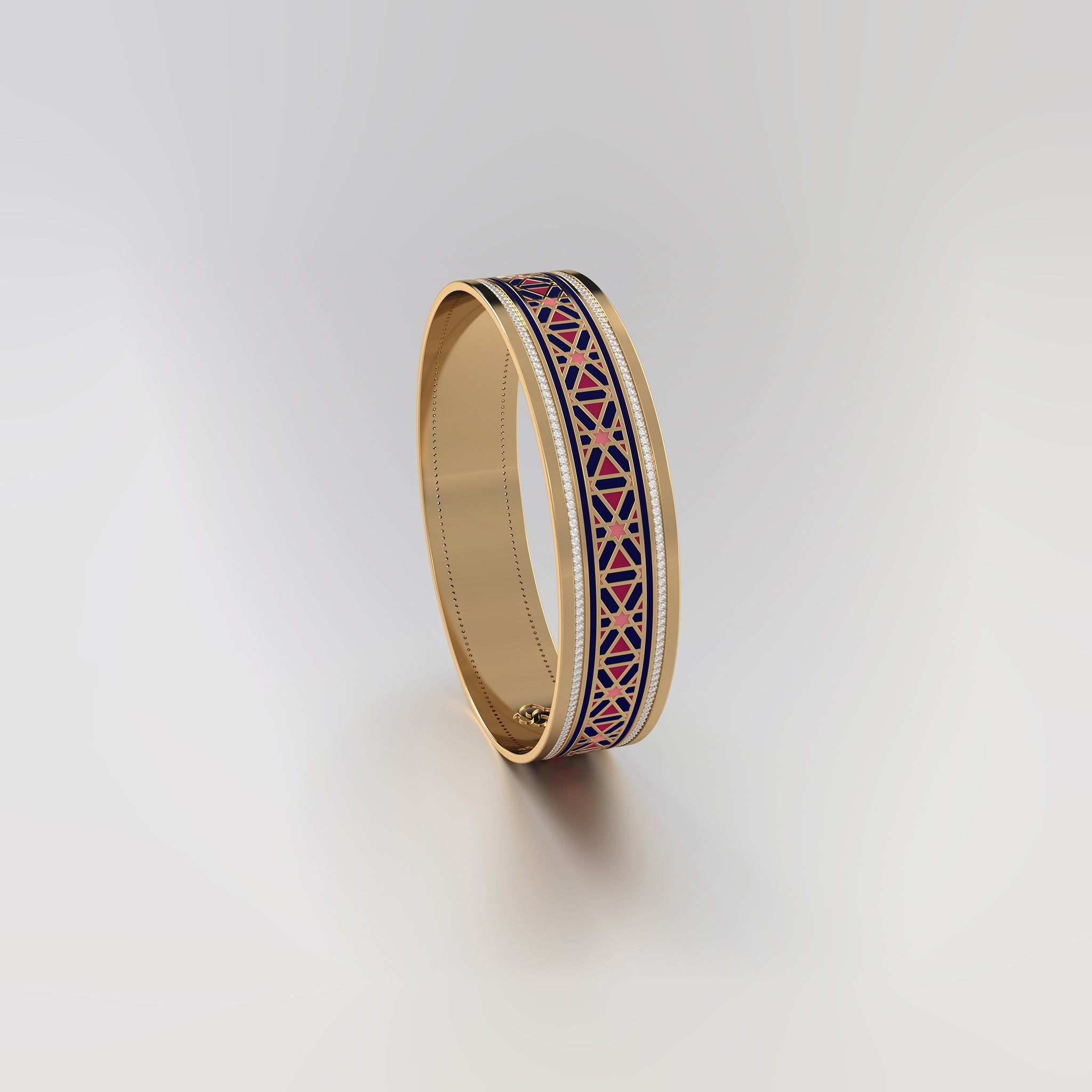 Double Line Diamond Emira Bangle Medium